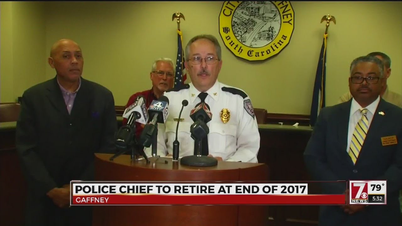 Gaffney Police Chief Retires - YouTube