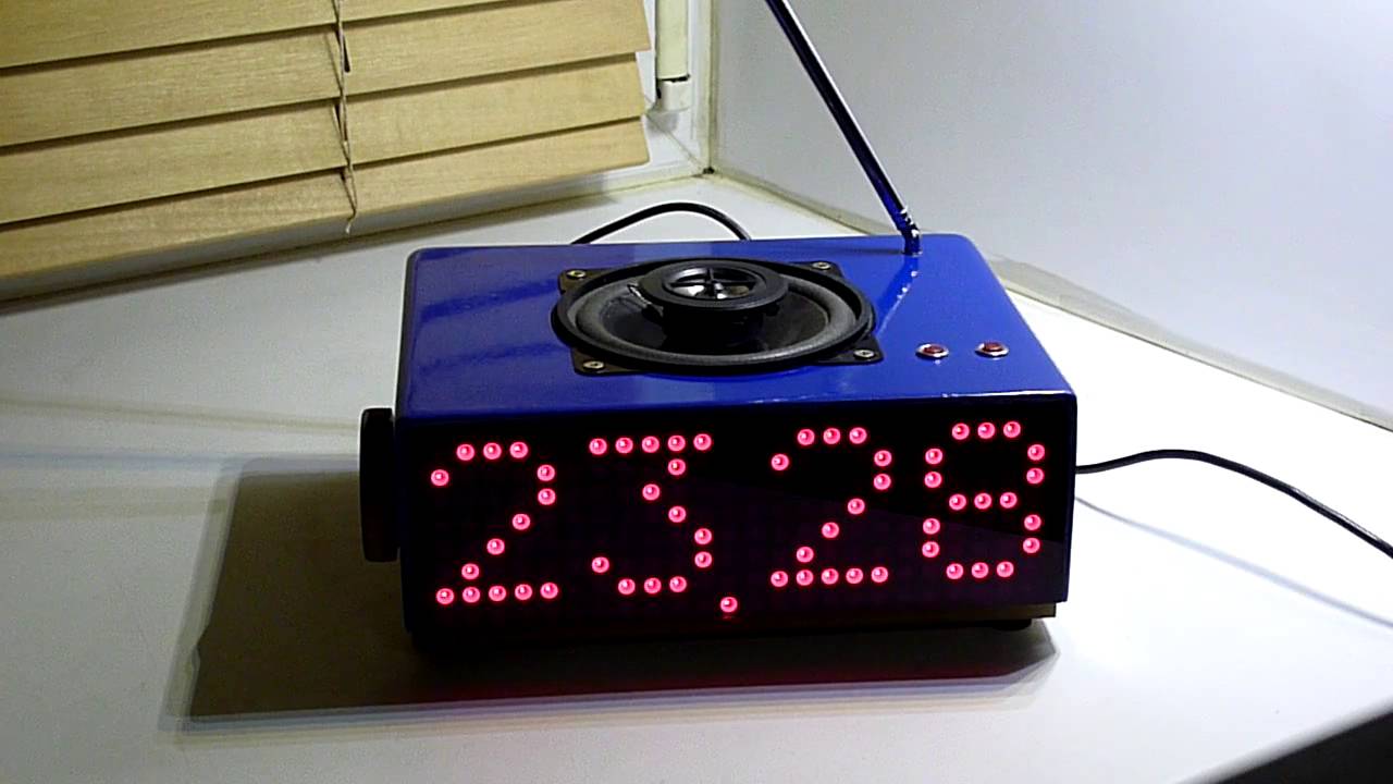 LED matrix clock with FM radio - YouTube