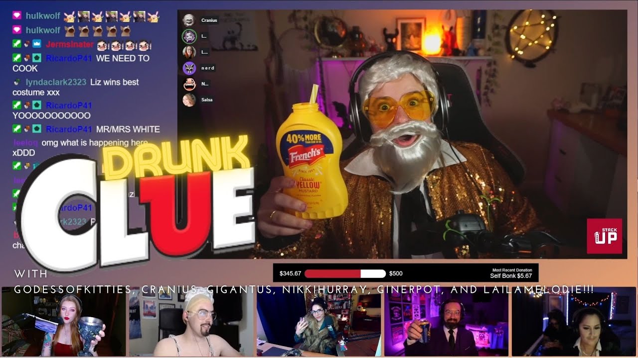 WHO DONE IT?! CLUE STREAM ∣ COLONEL MUSTARD COSPLAY - YouTube