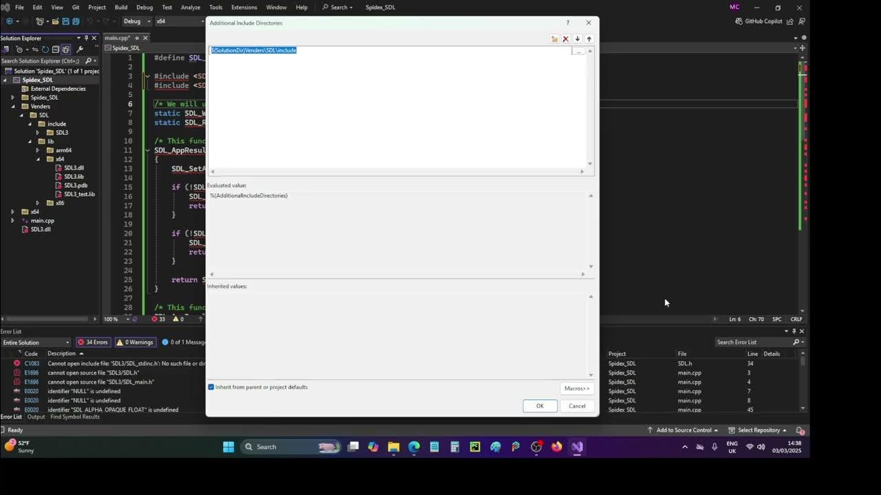 Trying to set up SDL3 in Visual Studio & C++ - YouTube