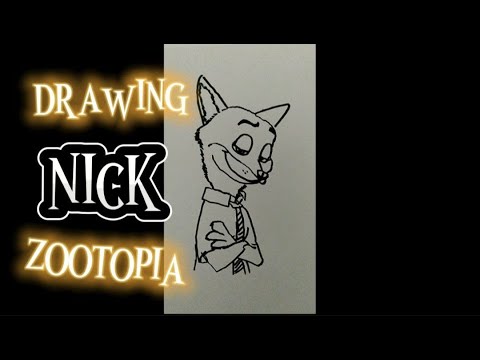 drawing Nick Wilde from zootopia - YouTube