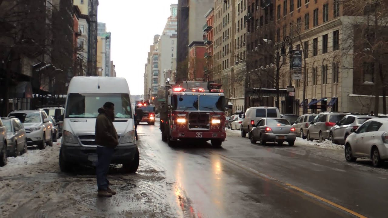 FDNY Engine 40, Tower Ladder 35 & Ladder 25 - YouTube