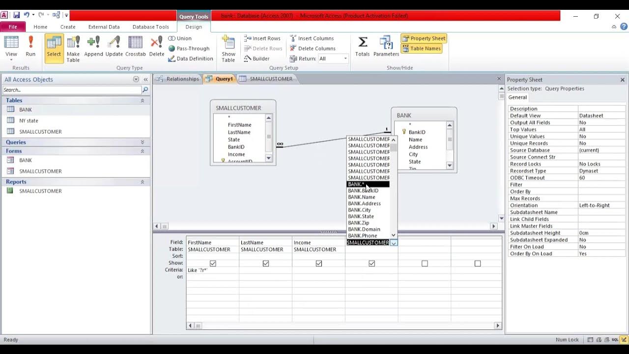 Database relationship, query, forms and reports using access(Arabic) شرح العلاقات بين الجدوال ...