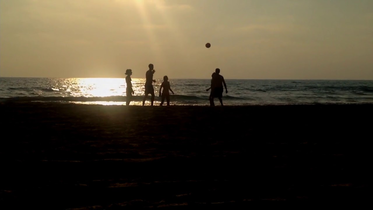 Playing Kickball At The Beach During Sunset (Full HD) - YouTube