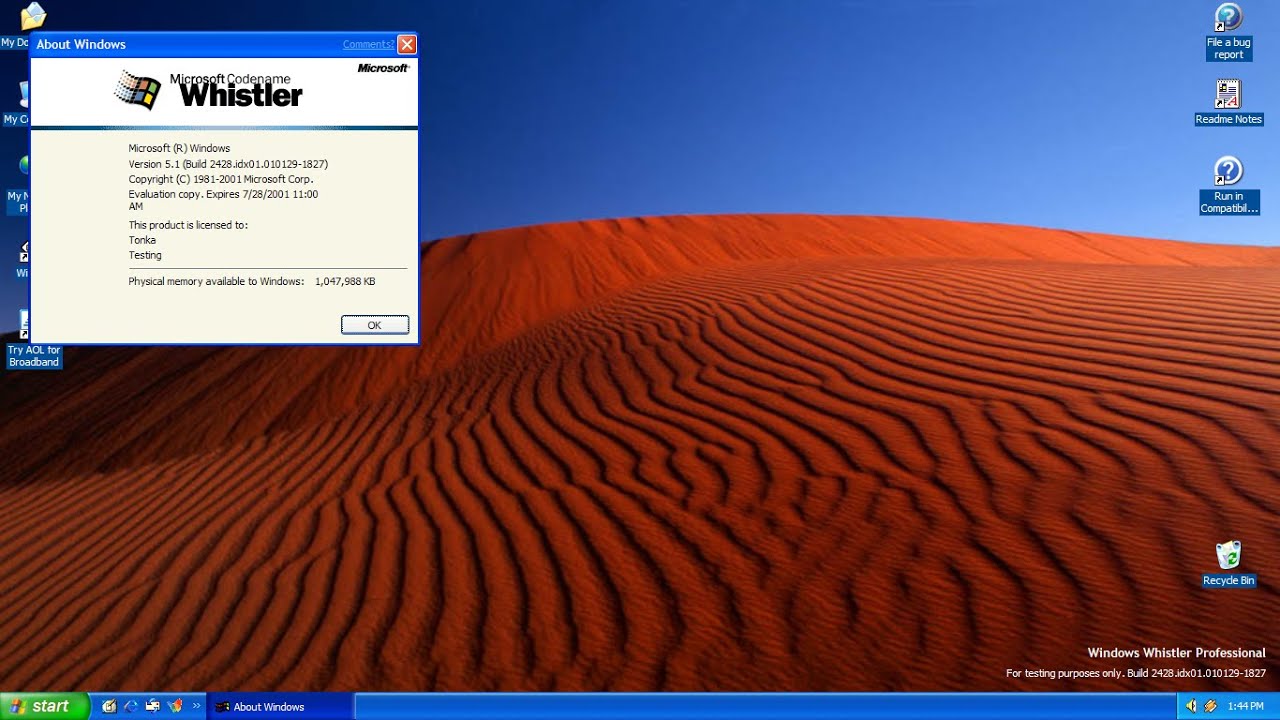 Installing Windows XP Pre-beta 2 Build 2428 - YouTube