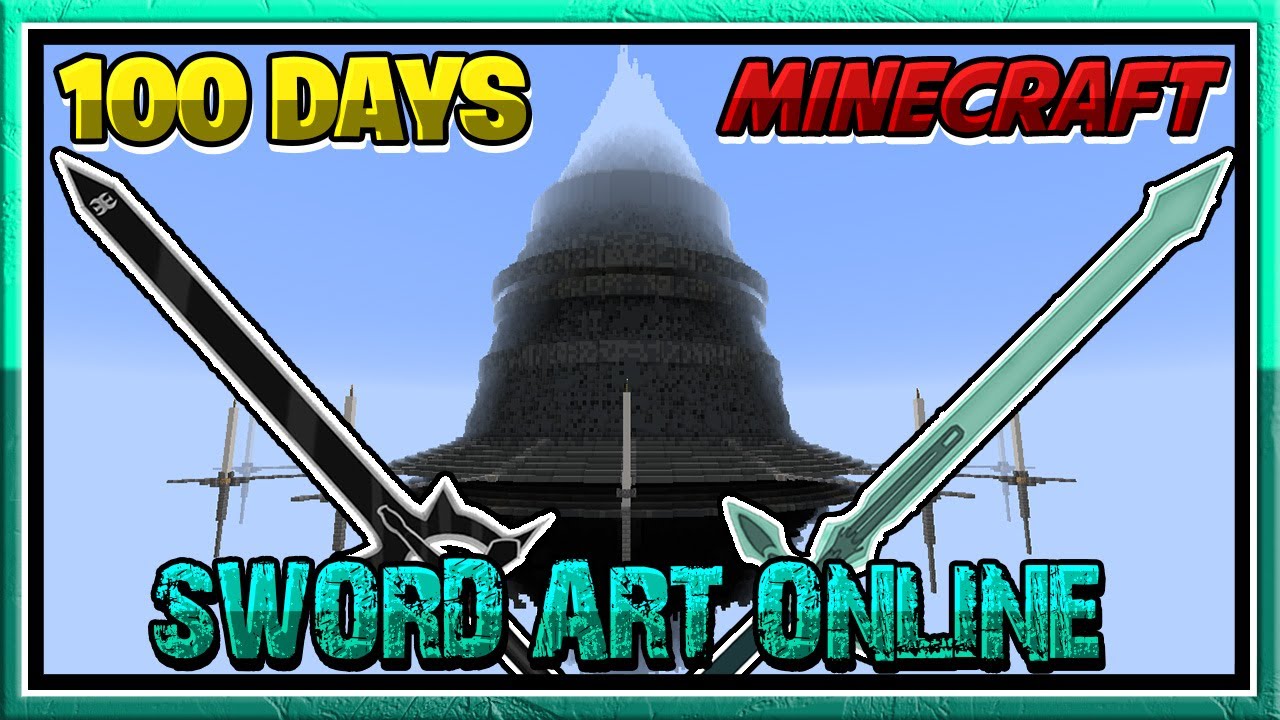 I Survived 100 Days In Sword Art Online Minecraft | ONE LIFE | SAO ...