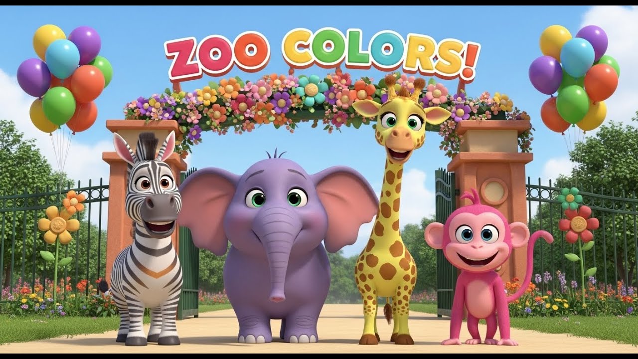 Learn Colors with Zany Zoo Animals 🦓🐘 | Fun Color Song for Kids ...