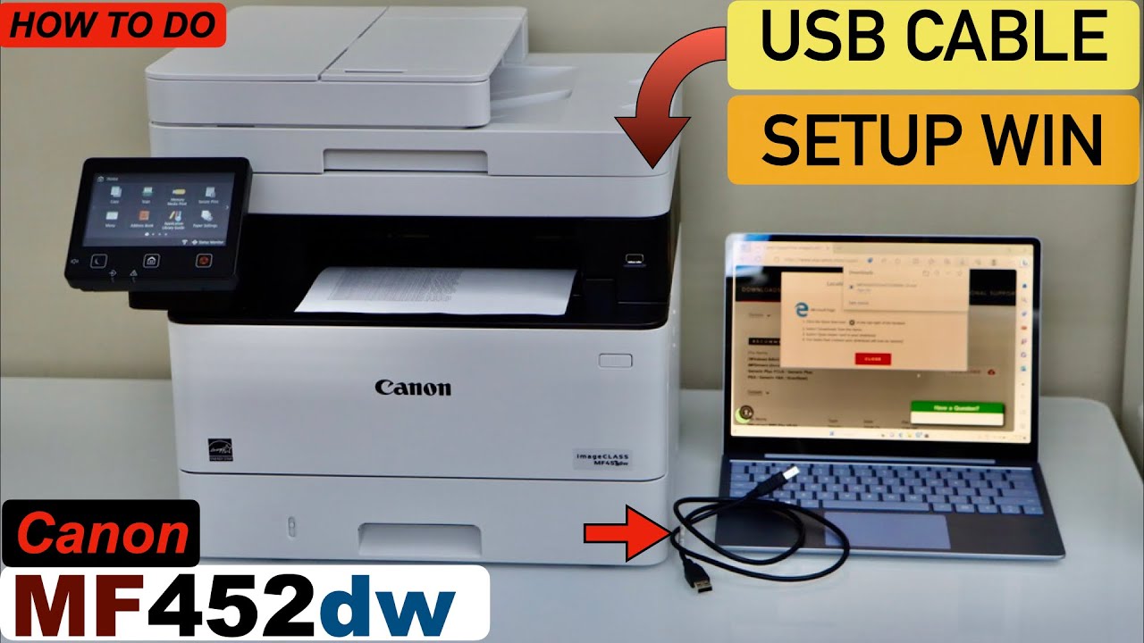 Canon Imageclass MF452dw USB Cable Setup Windows Laptop. - YouTube