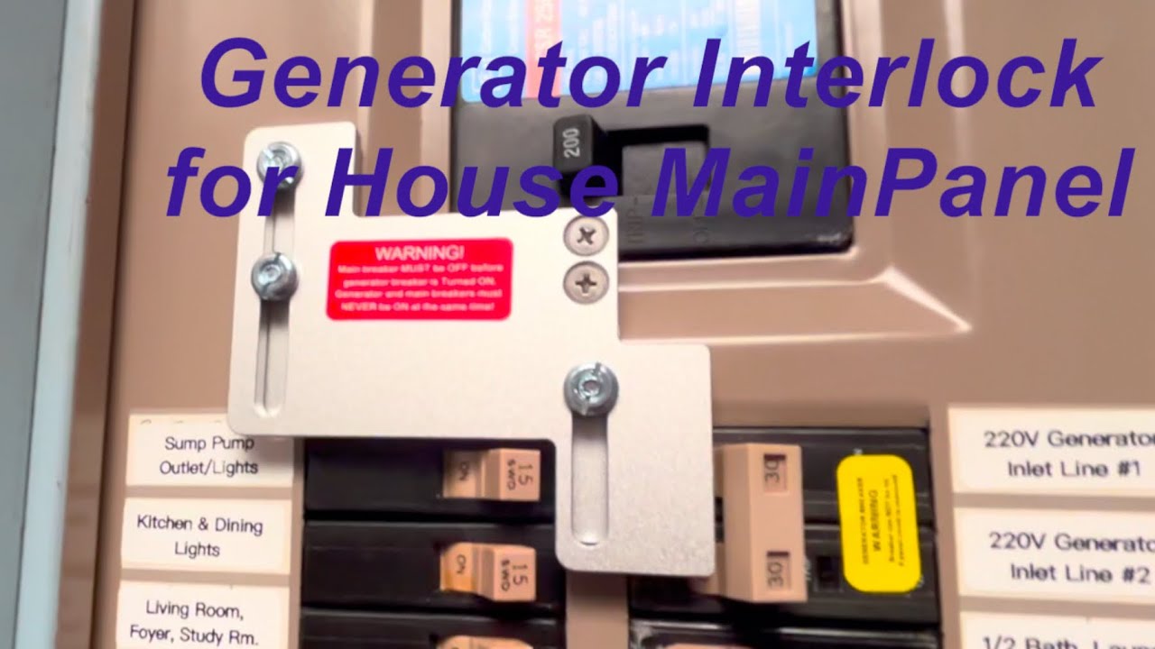 Generator Interlock and Power Inlet For Home Main Power Panel - YouTube