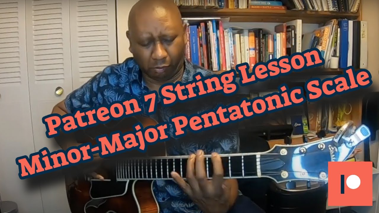 Patreon 7 String Lesson C Minor-Eb Major Pentatonic Scale 5 Fingerings ...