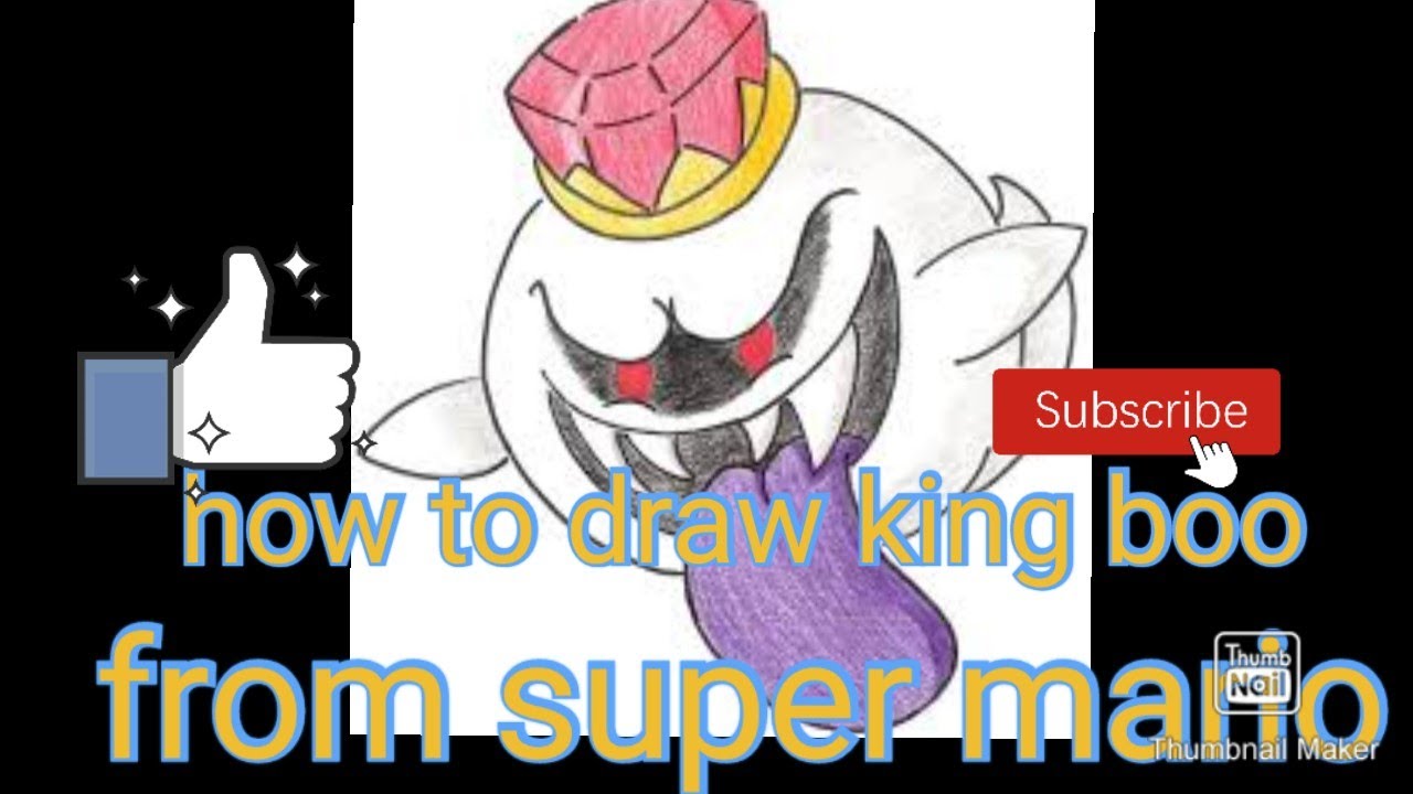 how to draw king boo from Mario - YouTube