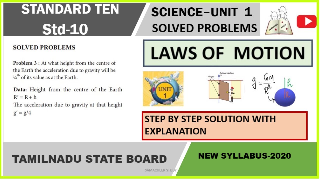 10th science solved problems laws of motion unit 1 -STD 10 SCIENCE UNIT ...