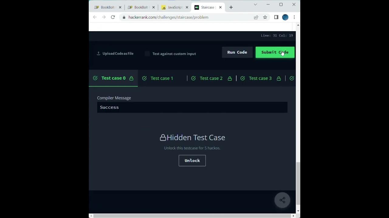 Javascript Solution Staircase On Hackerrank Youtube