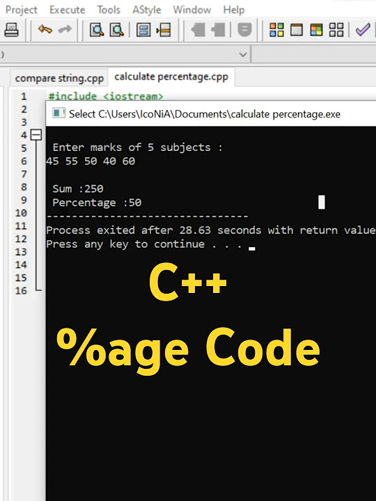 Creating a Percentage Calculator | C++ Programming Tutorial - YouTube