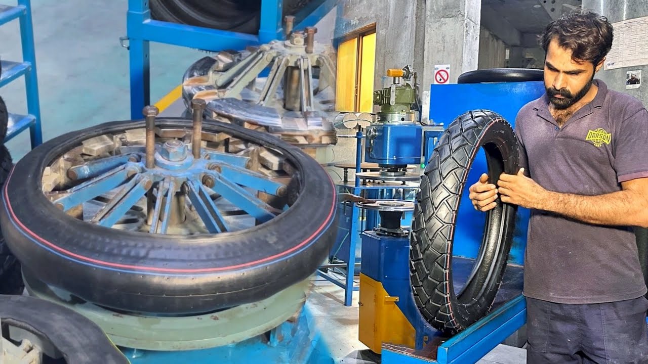 Process of Mass Production Motorcycle Tires | How bike Tyre are Made ...