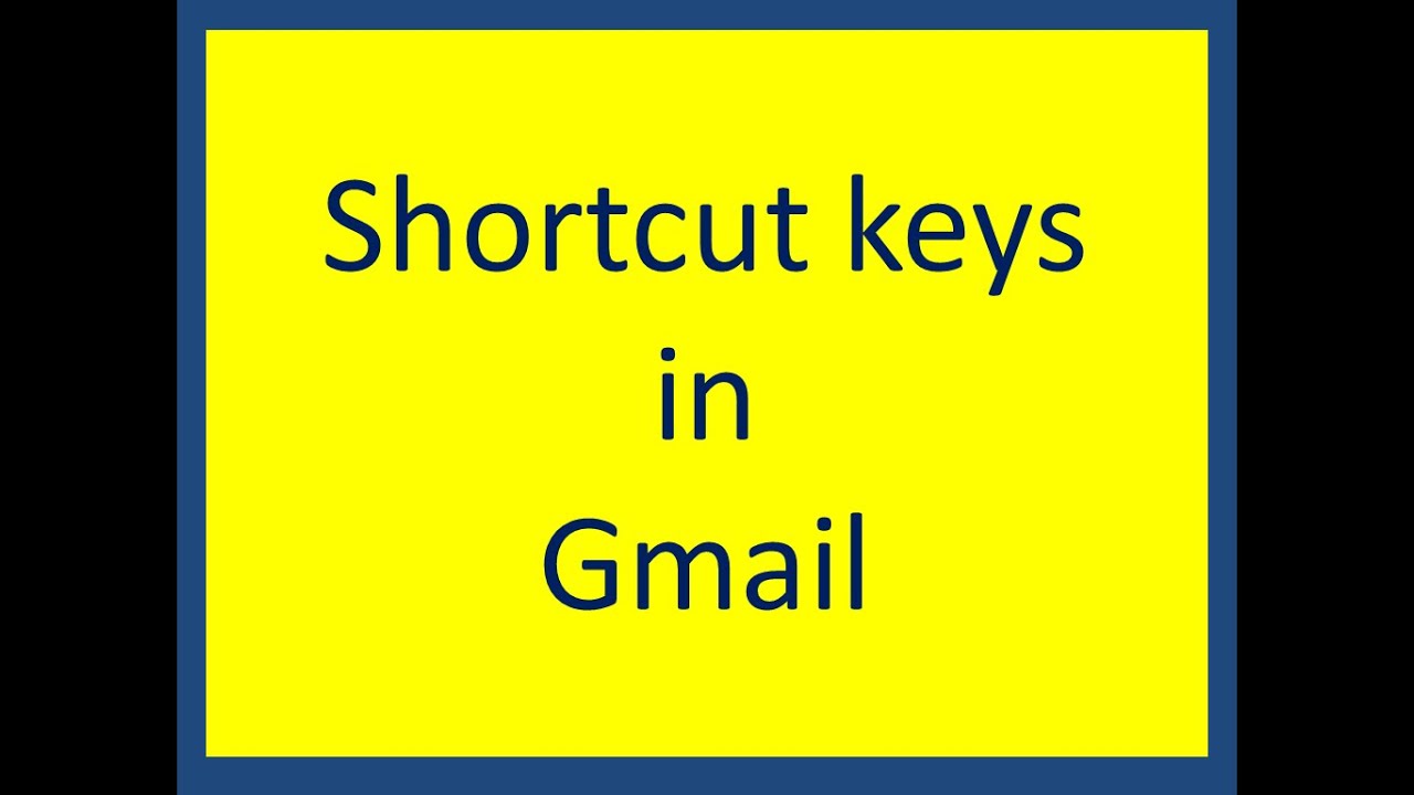 How to use short cut key in gmail - YouTube