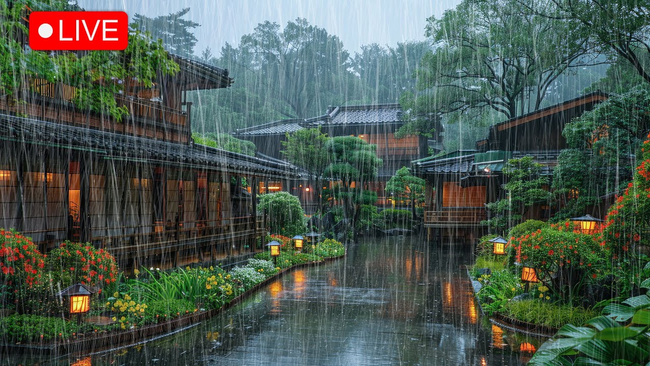 Relaxation Awaits You with Rainfall at Japanese Forest Hut 🍀 Sleep Well ...
