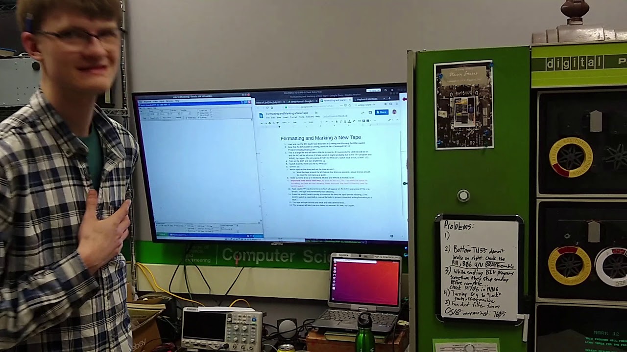 PDP-12: Tape Data Test V: Testing The Lower Drive - YouTube