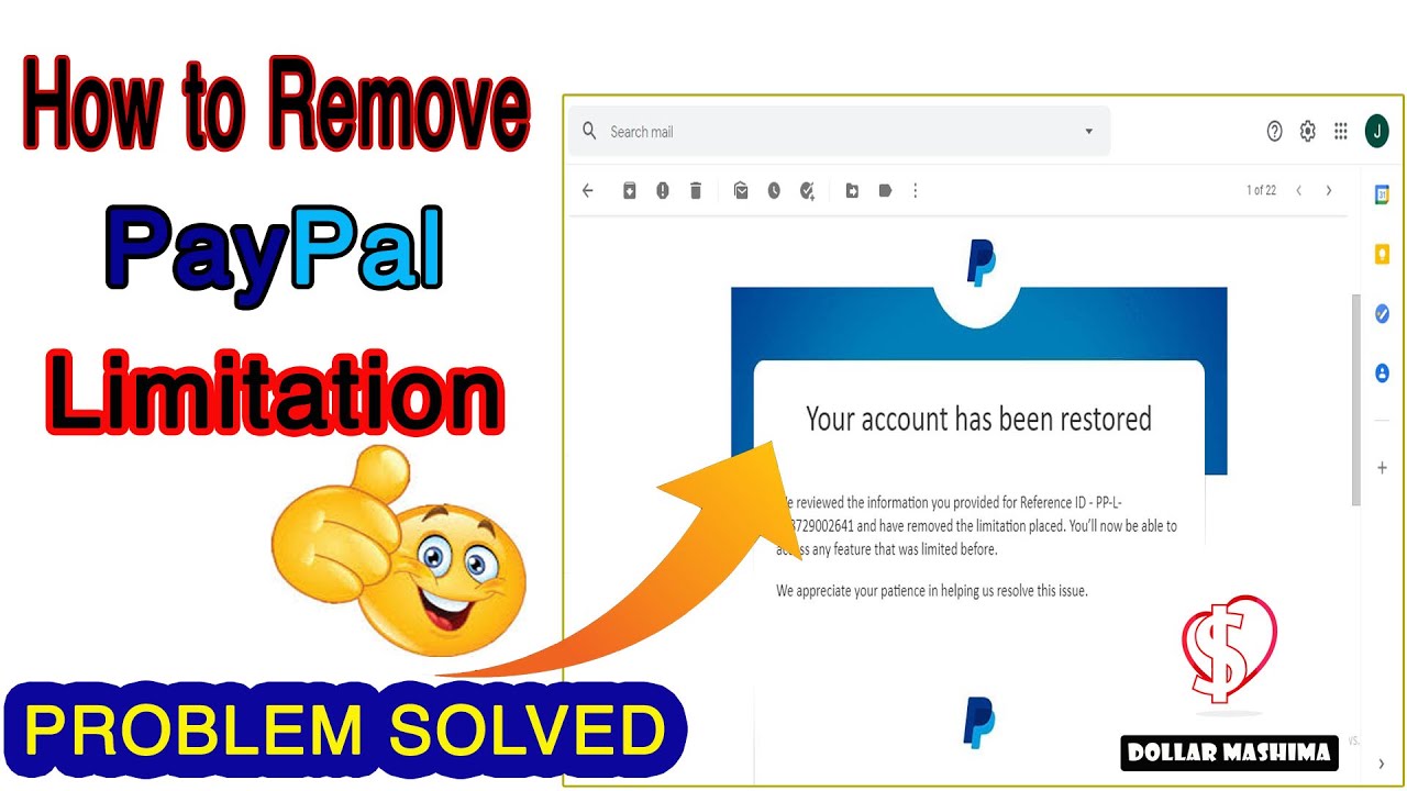 PayPal Limitation Removed Successfully | How to Restore a PayPal ...
