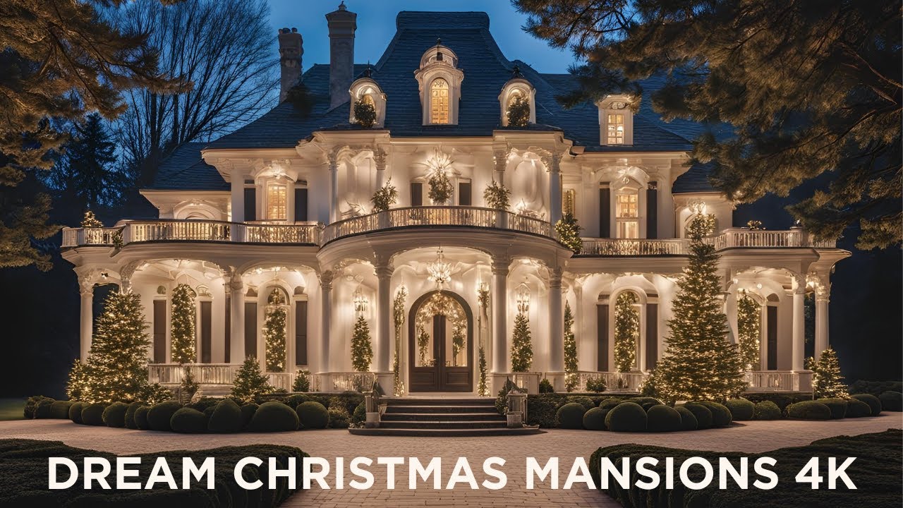Dream Christmas Mansions 4K | Breathtaking Holiday Outdoor Decorations ...
