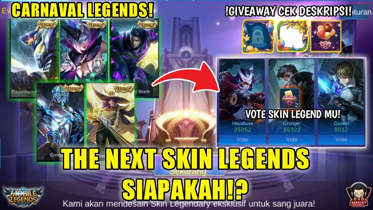 VOTE SKIN LEGENDS BARU + BORDER GRATIS EVENT CARNAVAL LEGENDS 2020 MLBB ...