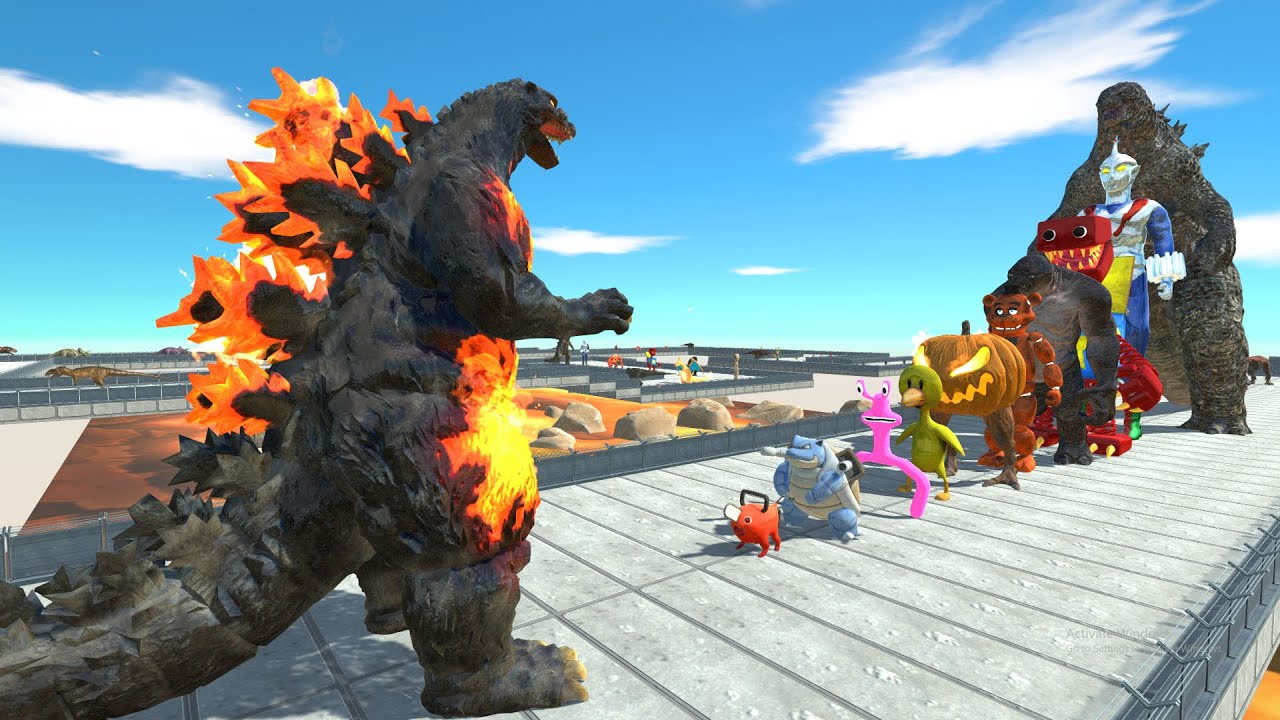 Godzilla Burning vs Godzilla LAVA DEATH RUN - Animal Revolt Battle ...