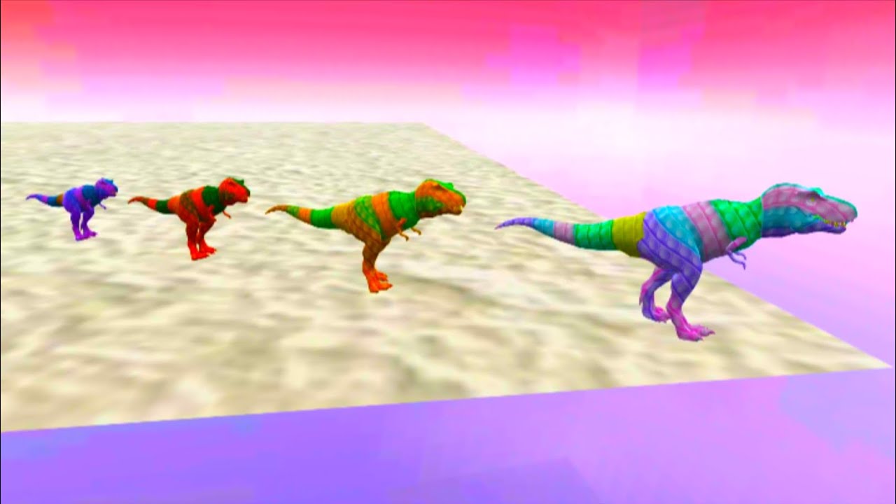 Paint Animals T_Rex Dinosaur Color Learning || Animals Matching Game ...