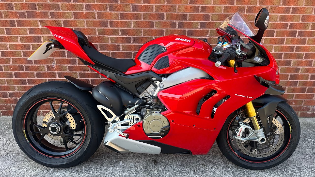 Red Ducati Panigale V4 S ( walk around with engine sound for sale - YouTube