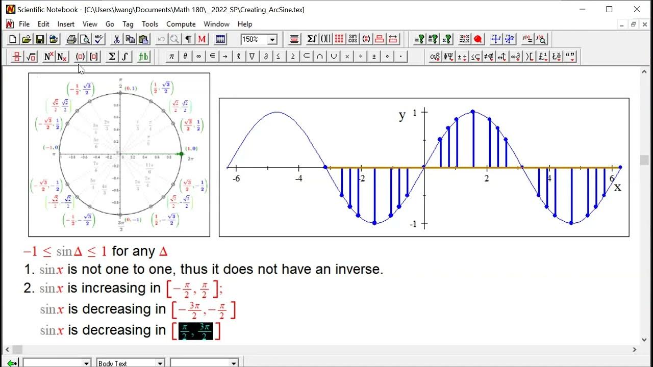 The Making of ArcSine, Its Domain and Range, Illustrated. - YouTube