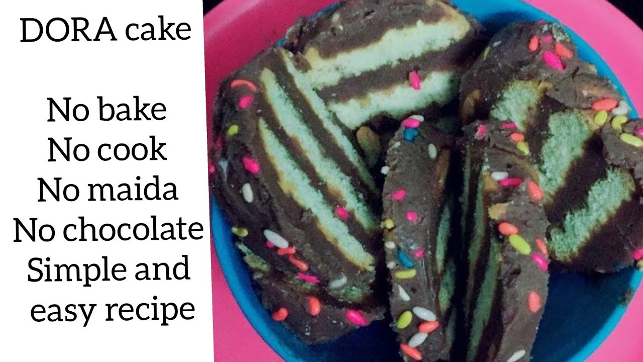 Tasty and yummy dora cake recipe, easy dora cake recipe, Marie biscuit ...