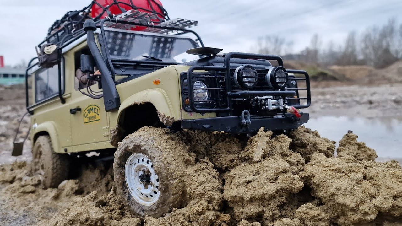 1/10 Scale RC Land Rover Defender D90 Camel Trophy Crawler! Axial scx10 ...