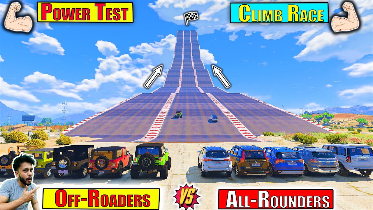 Indian Off-Roaders Vs All-Rounder SUVs Climbing Drag Race Challenge GTA ...
