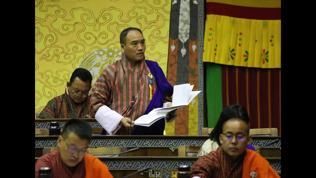 Honorable MP Ugyen Wangdi makes suggestions while deliberating on ...