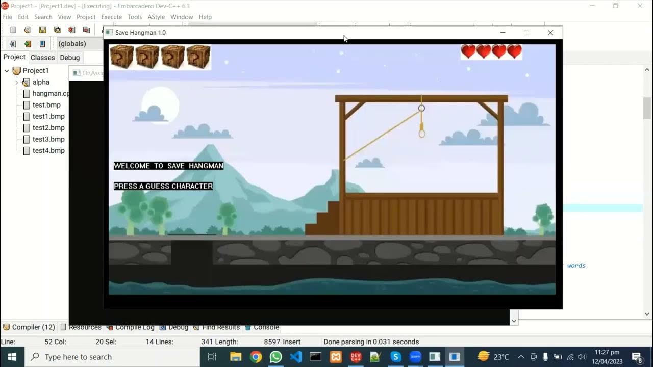 Hangman Game Tutorial in C/C++ Graphics | Step-by-Step Development Guide | Sindhi - YouTube