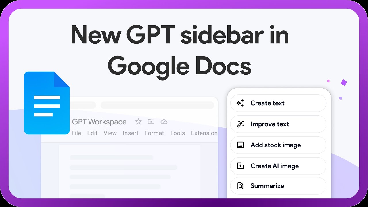 New AI Sidebar in Google Docs - YouTube