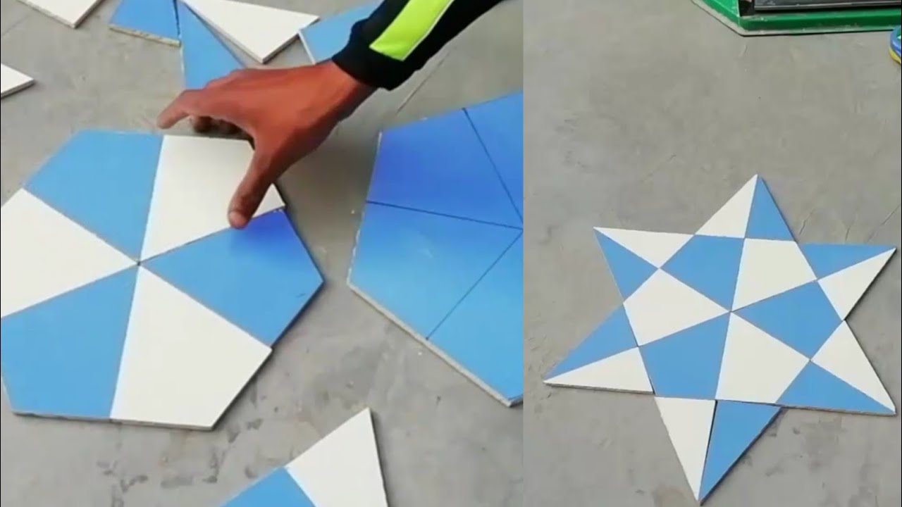 How to create hexagonal star 3d tiles design and full details - YouTube