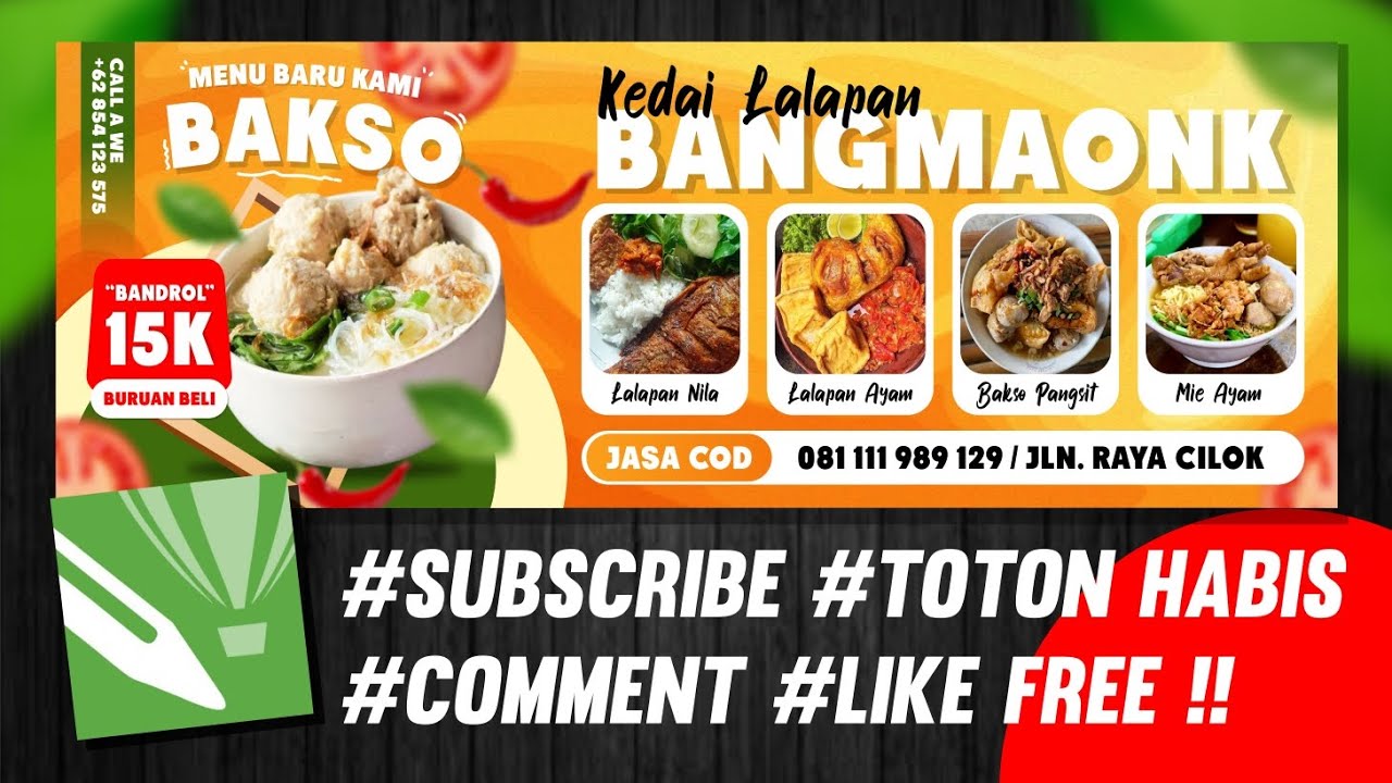 🔴🔴 Desain Spanduk Bakso FreeCDRX4 - YouTube