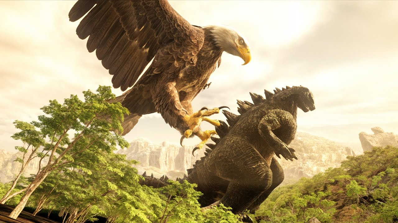 Giant Eagle Snatches Godzilla - YouTube