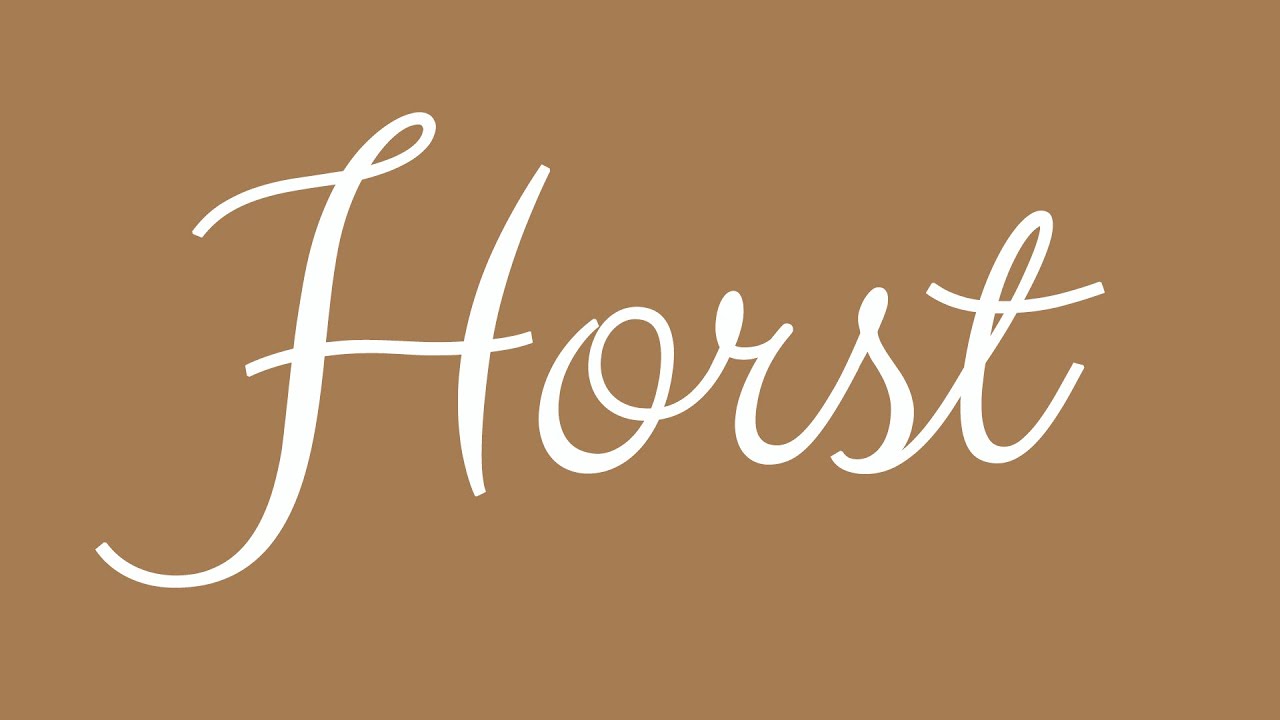 Learn how to Sign the Name Horst Stylishly in Cursive Writing - YouTube