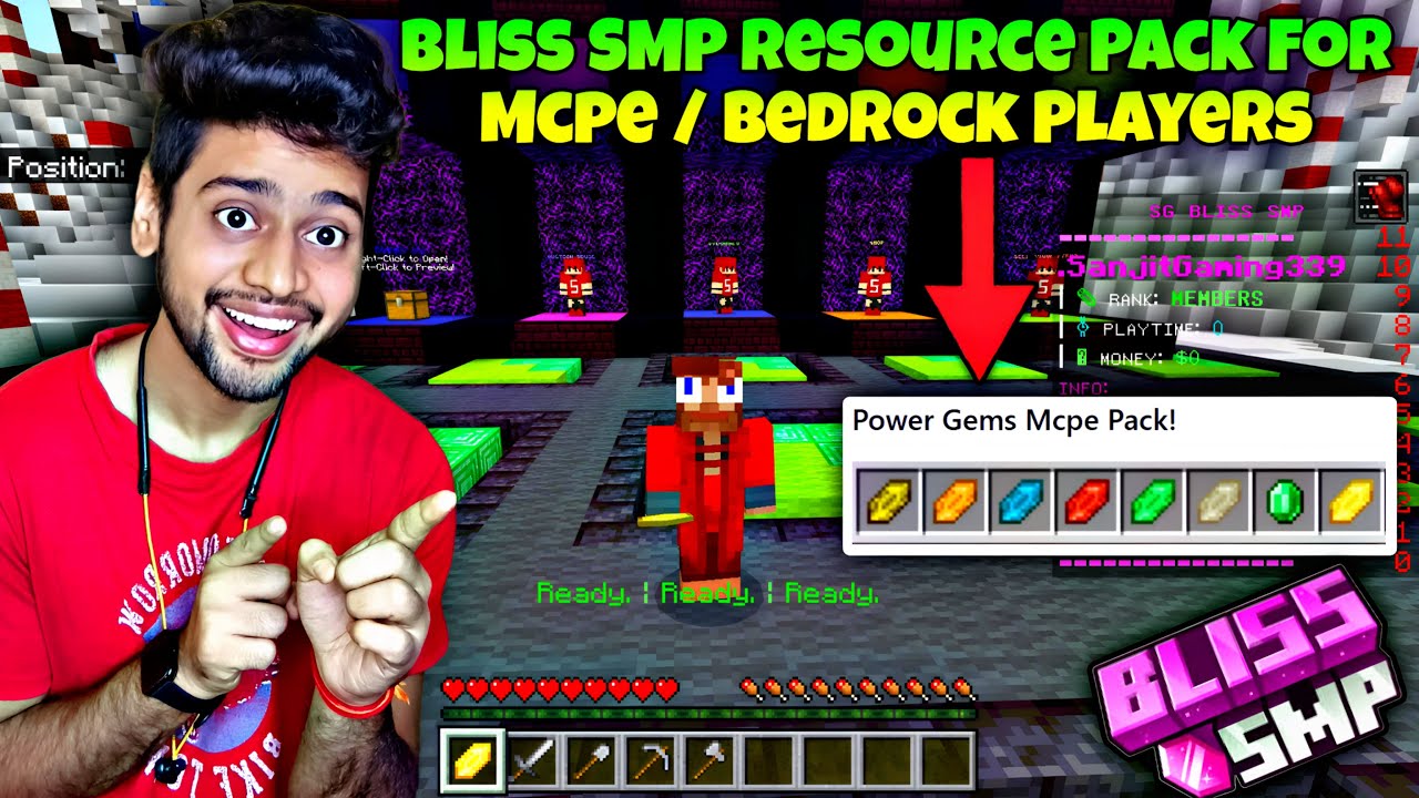 Bliss SMP Resource Pack For MCPE /Bedrock Players | PowerGems Resource ...