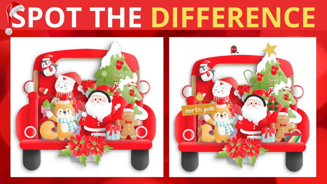 🎅 Christmas 🎄 Spot the Difference | Find the Difference | Christmas ...