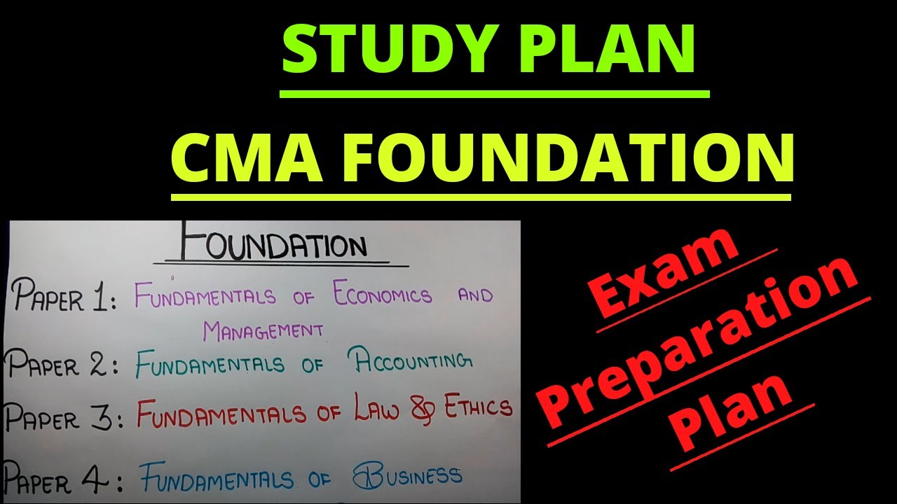 Study Plan | FOUNDATION | CMA Junction | - YouTube