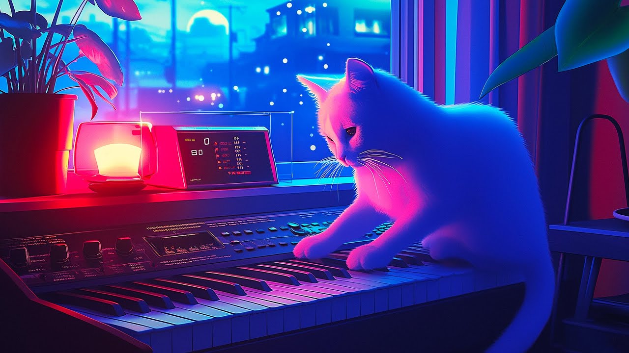 Lofi Cat - relaxing beats to stress relief - focus study to - YouTube