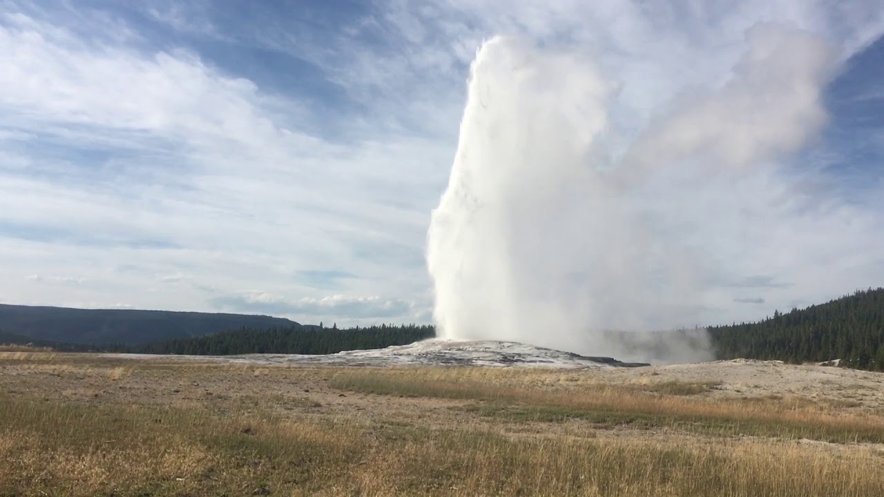 Yellowstone National Park- Old faithful geyser view - YouTube