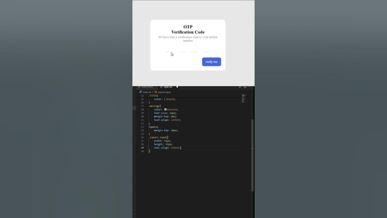 OTP Verification Code |Css animation #shorts #coding #htmlcss #webdevelopment #otpverification ...