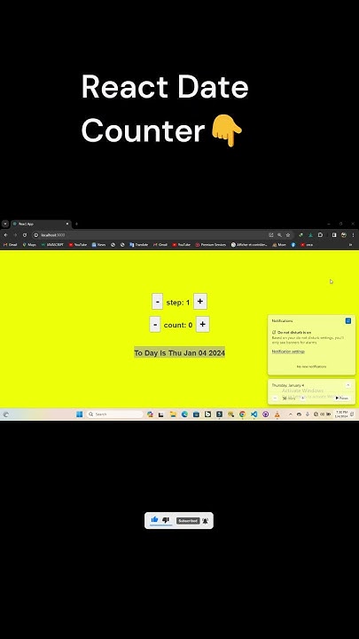 React Date Counter App Reactapp Webdevelop Webdevelopment Coding Webdesign Shorts Youtube 