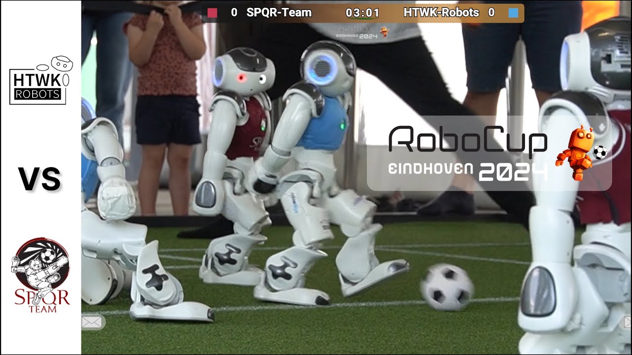 Robo Cup 2024 - HTWK Robots vs. SPQR (Standard Platform League, Group Phase Round 4) - YouTube
