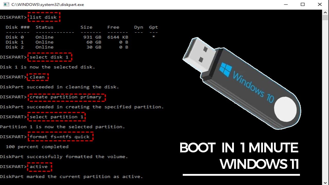 How to Boot Pendrive in 1 Minute for Windows Setup without any Software ...