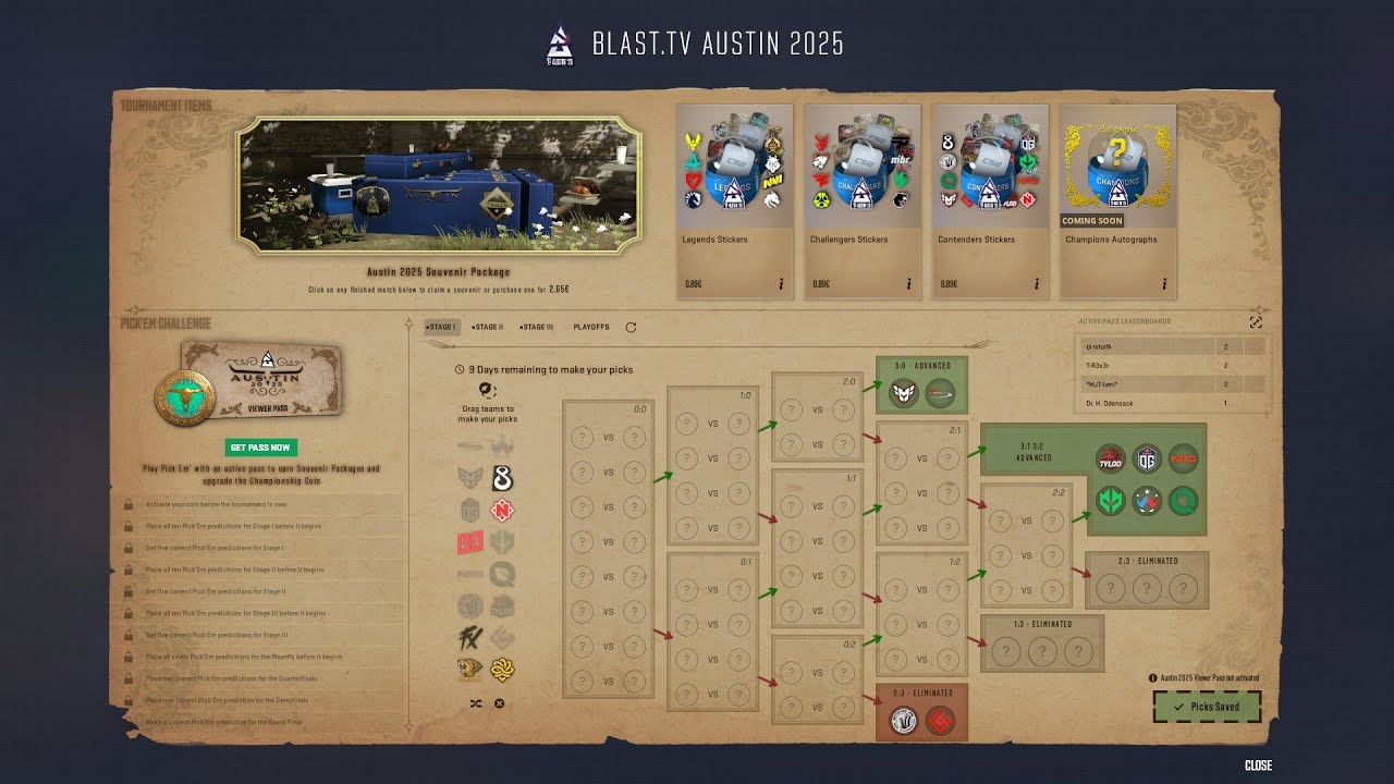 100% DIAMOND COIN PREDICTIONS | Blast CS2 Major Austin 2025 PICK'EM ...